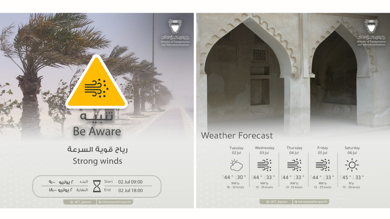 Weather Update: Bahrain Will Experience Strong Winds Till Friday ...